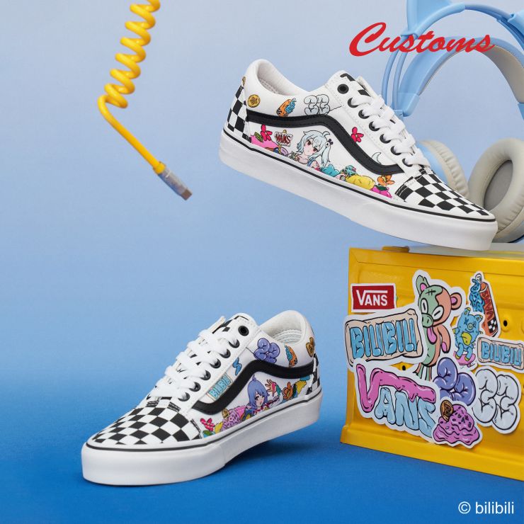 VN0A4OE25U2:5丨自由定制鞋 OLD SKOOL BILIBILI 联名限定2233系列板鞋丨VANS定制产品 丨vans/范斯